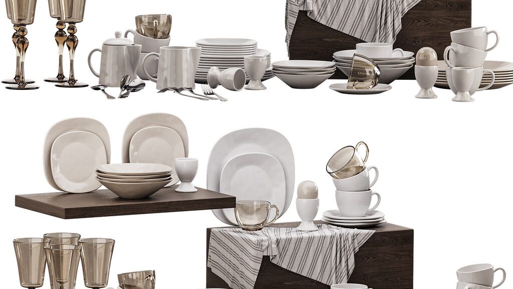 Dish set 2 (386757) 3D model - Download 3D model Dish set 2 (386757 ...