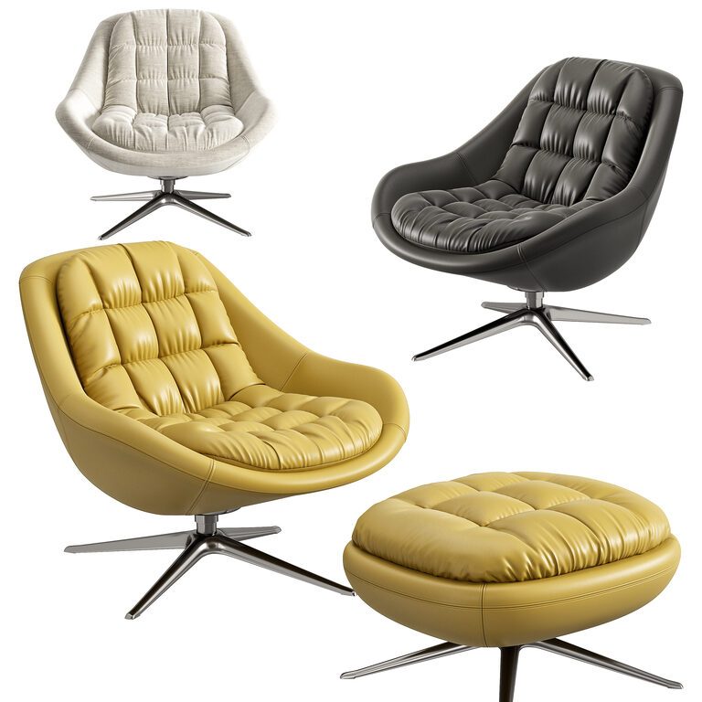 Kendall Armchair and footrest (387073) 3D model - Download 3D model ...