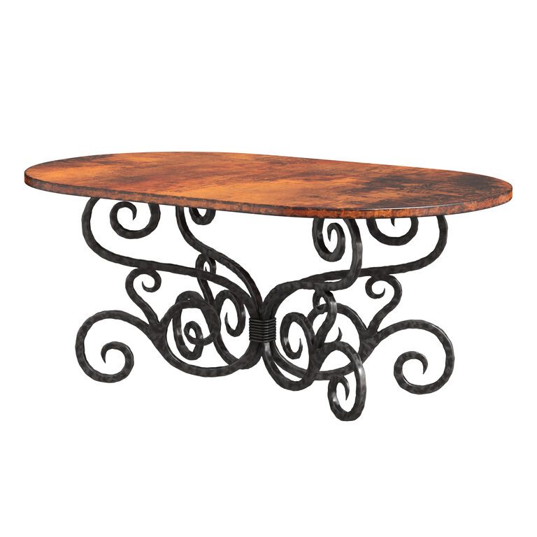 Alexander Dining Table with Soft Oval Copper Top (387230) 3D model ...