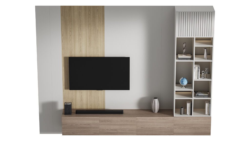 Modern TV Wall 013 (387751) 3D model - Download 3D model Modern TV Wall ...