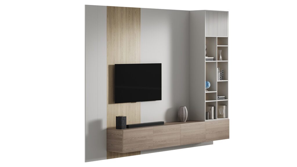 Modern TV Wall 013 (387751) 3D model - Download 3D model Modern TV Wall ...