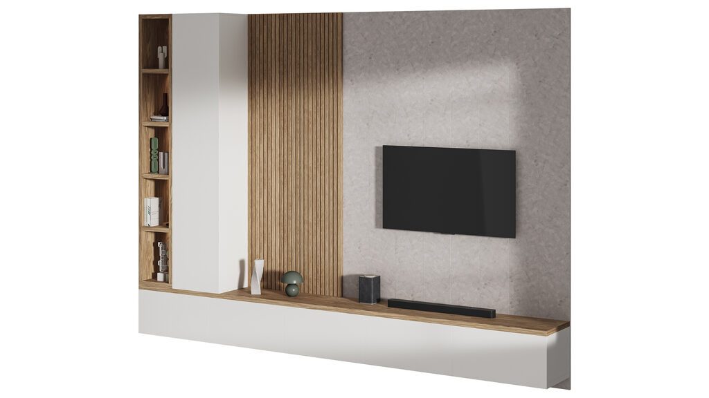 Modern TV Wall 019 (387768) 3D model - Download 3D model Modern TV Wall ...
