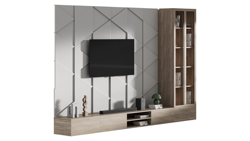 Modern TV Wall 026 (387775) 3D model - Download 3D model Modern TV Wall ...
