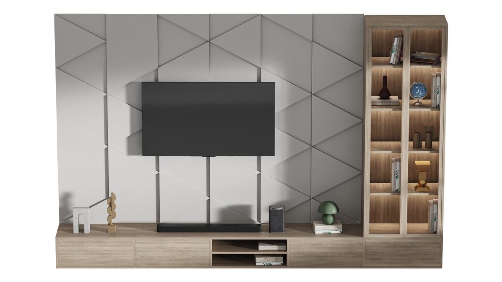 Modern TV Wall 026 (387775) 3D model - Download 3D model Modern TV Wall ...