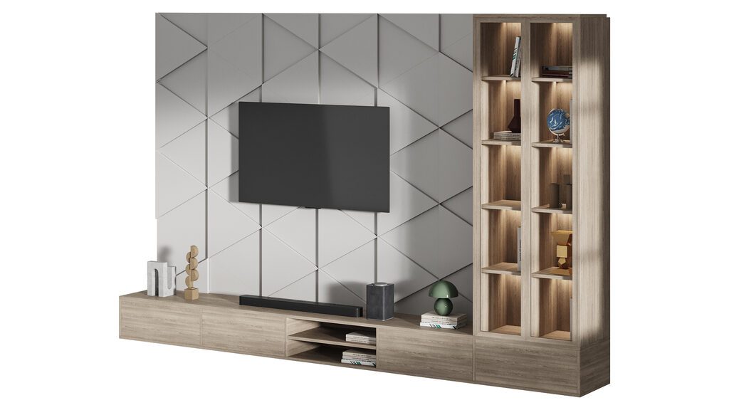 Modern TV Wall 026 (387775) 3D model - Download 3D model Modern TV Wall ...