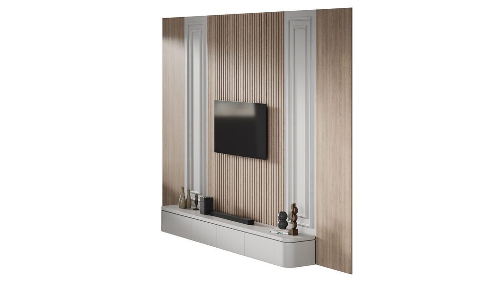 Modern TV Wall 030 (387779) 3D model - Download 3D model Modern TV Wall ...