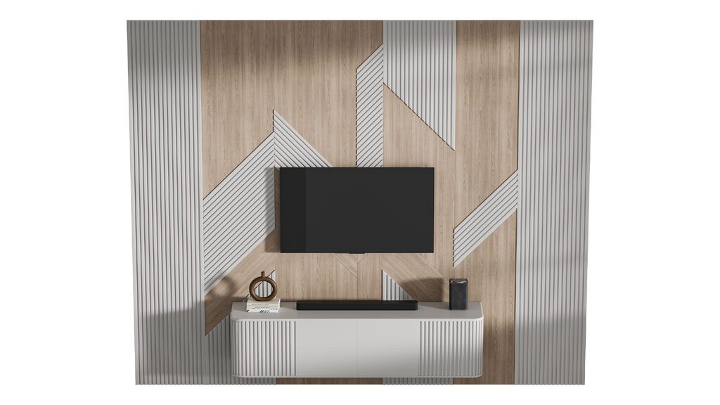 Modern TV Wall 034 (387782) 3D model - Download 3D model Modern TV Wall ...