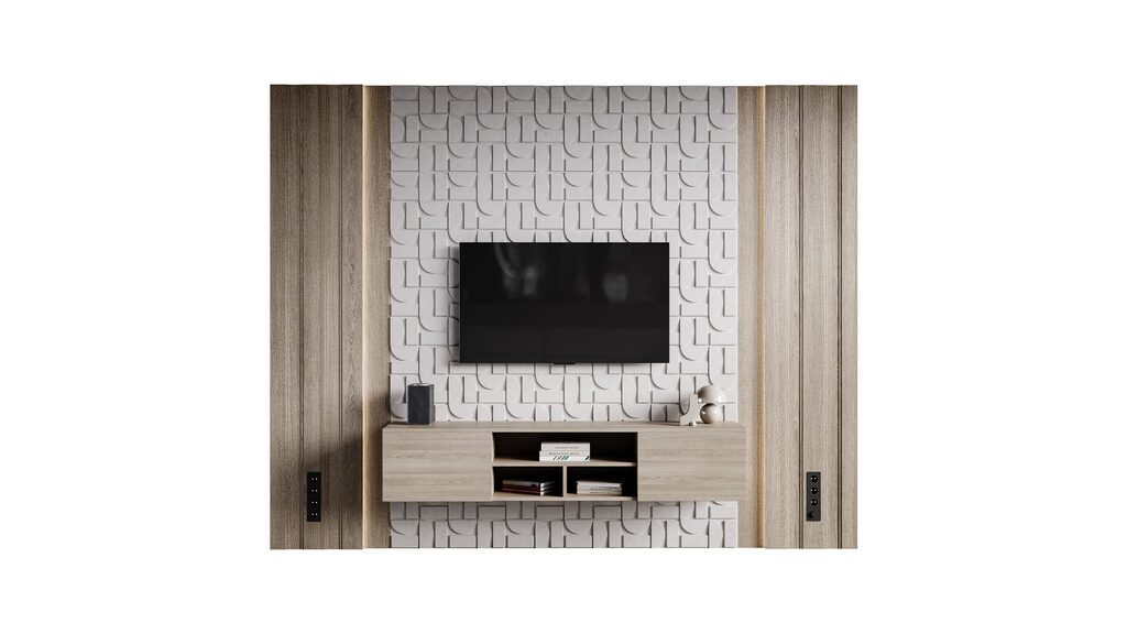 Modern TV Wall 035 (387783) 3D model - Download 3D model Modern TV Wall ...