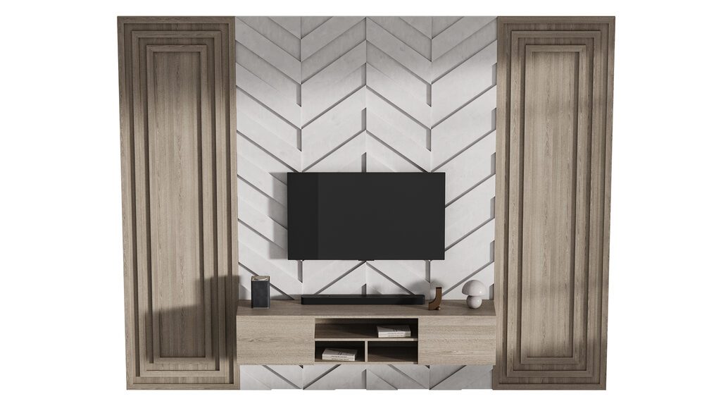 Modern TV Wall 038 (387801) 3D model - Download 3D model Modern TV Wall ...