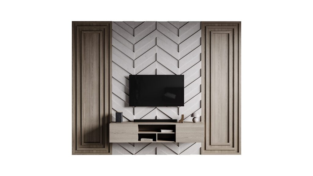 Modern TV Wall 038 (387801) 3D model - Download 3D model Modern TV Wall ...