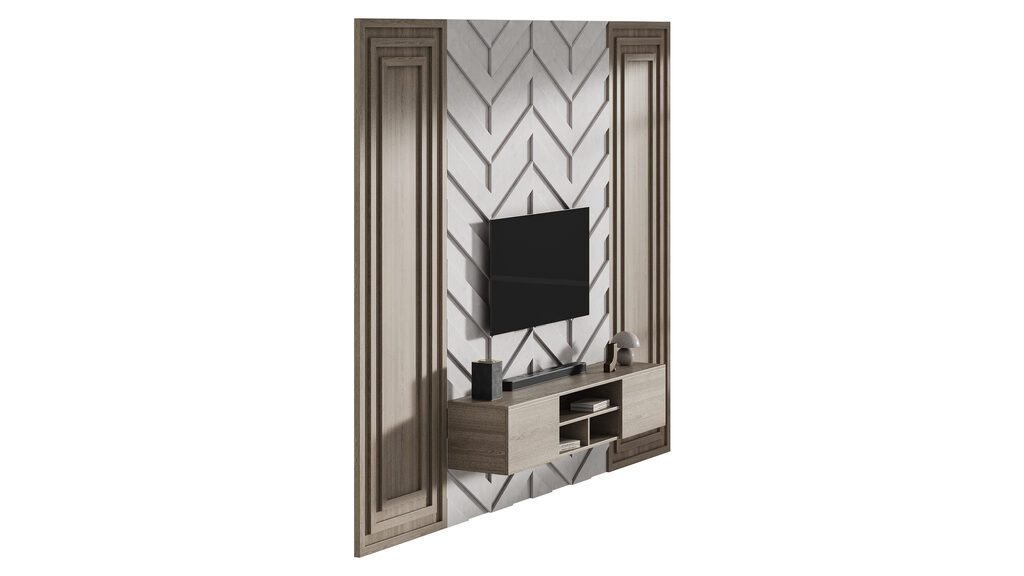 Modern TV Wall 038 (387801) 3D model - Download 3D model Modern TV Wall ...