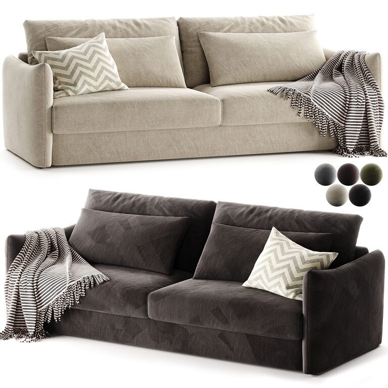 Chelsea Modern Classic Upholstered Cushion Back Sofa (388373) 3D model ...