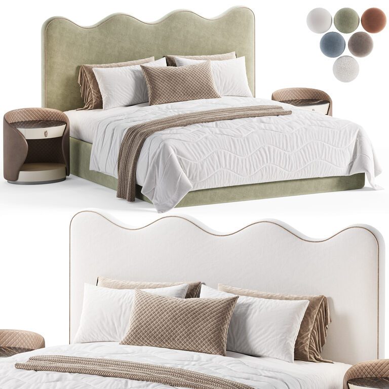 Bed 3D models - Download single or double bed