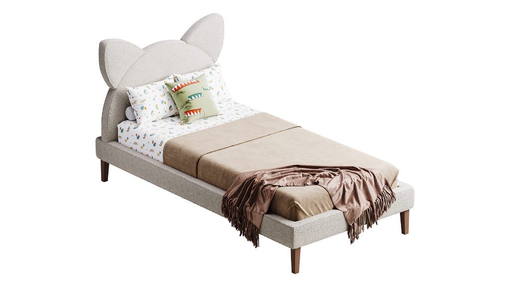 Children single bed beige Kitty (389113) 3D model - Download 3D model ...
