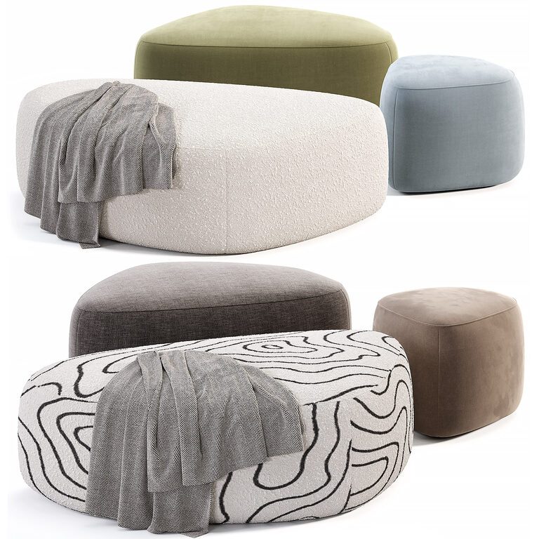 Poufs 3D models - Shape pouf: square | 3d-baza.com