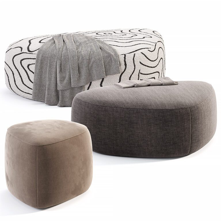 Poufs 3D models - Shape pouf: square | 3d-baza.com