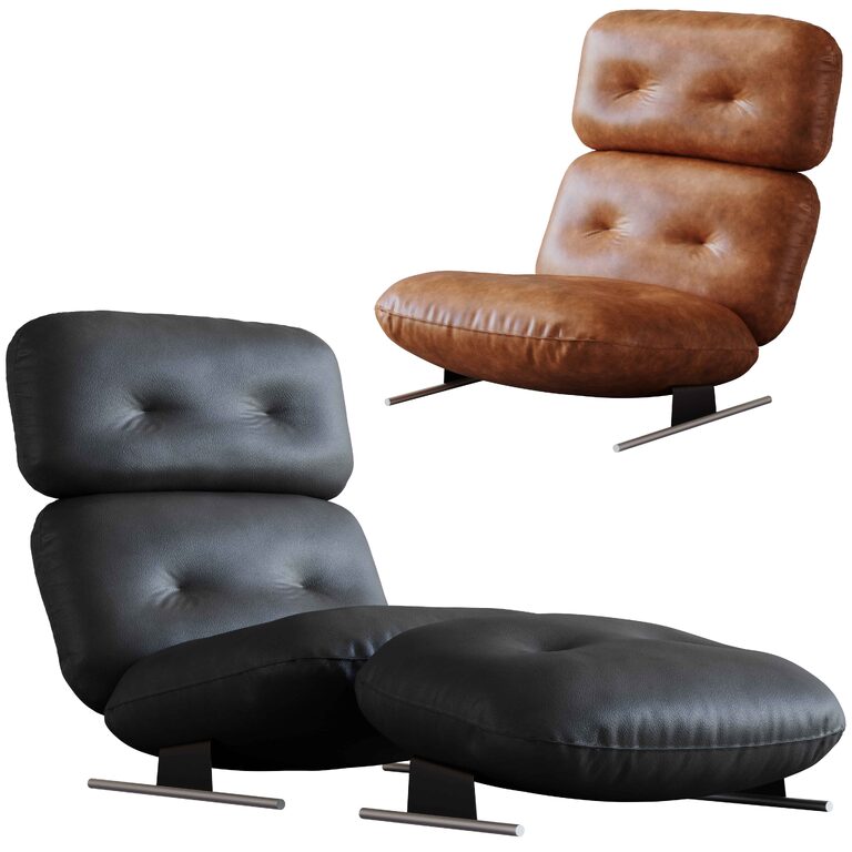 Armchair and footrest Libra By Minotti (389818) 3D model - Download 3D ...