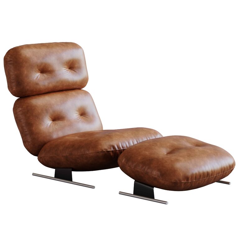 Кресло и подставка для ног Libra By Minotti (389818) 3D модель ...