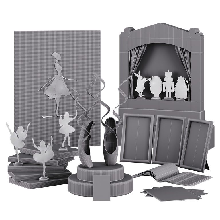 Decorative set Ballet Ticket (390707) 3D model - Download 3D model ...