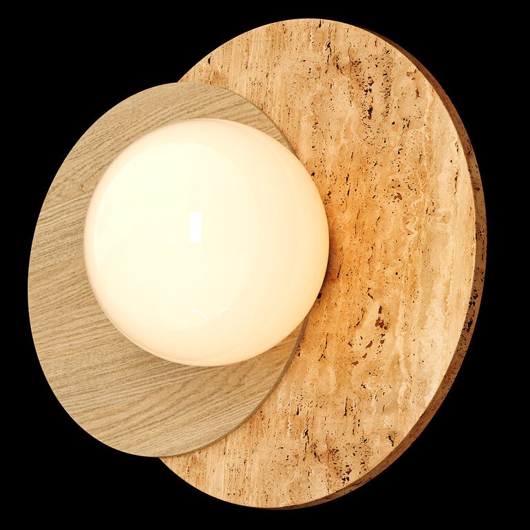 Wooden Glass Ball Wall Lamp (390711) 3D model - Download 3D model ...