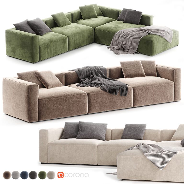 Poliform Shangai Modular Sofa (390821) 3D model - Download 3D model ...