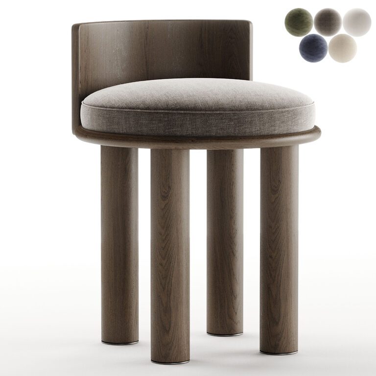 Low Back Stool (390881) 3D model - Download 3D model Low Back Stool ...