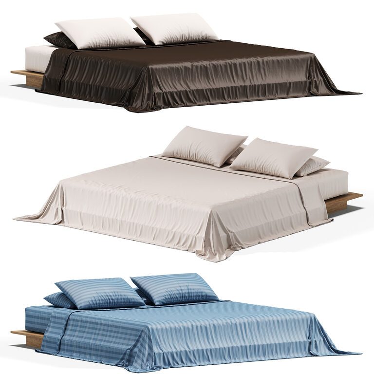 Linen bed by Alibaba (390984) 3D model - Download 3D model Linen bed by ...