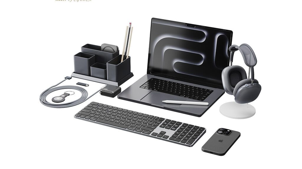 Set of Apple equipment 01 (391302) 3D model - Download 3D model Set of ...