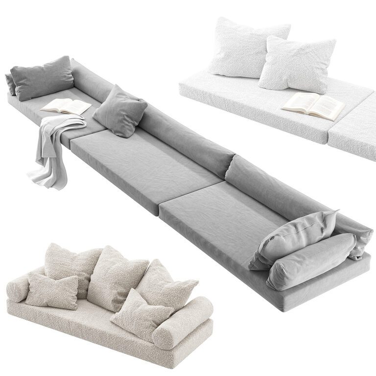 Window Seat Pillows and sofa set 01 (391349) 3D model - Download 3D ...