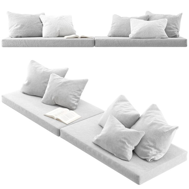 Window Seat Pillows and sofa set 01 (391349) 3D model - Download 3D ...