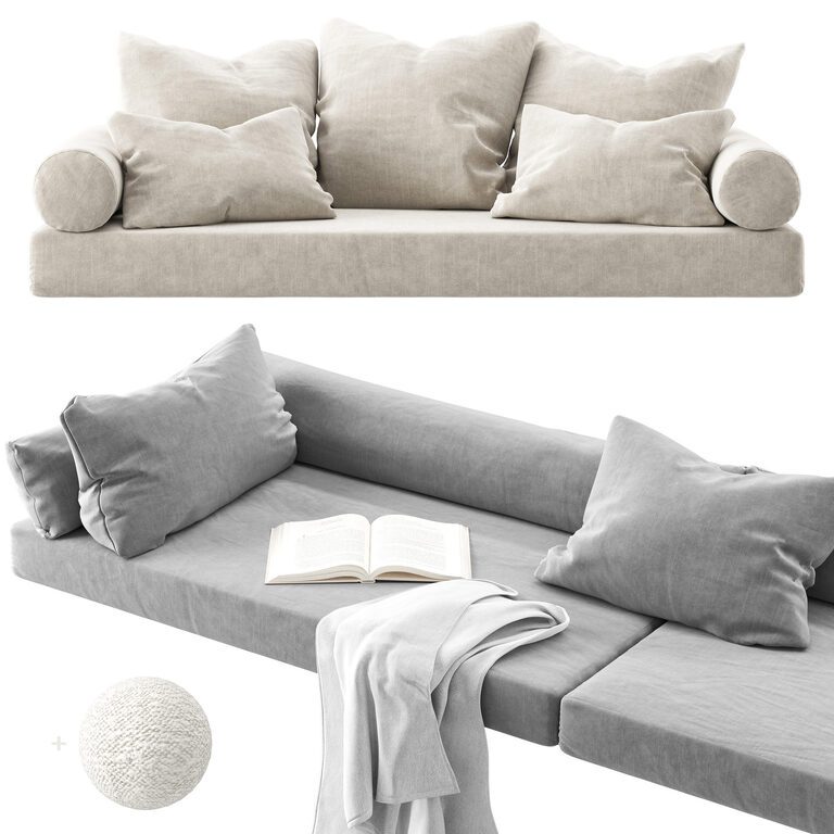 Window Seat Pillows and sofa set 01 (391349) 3D model - Download 3D ...