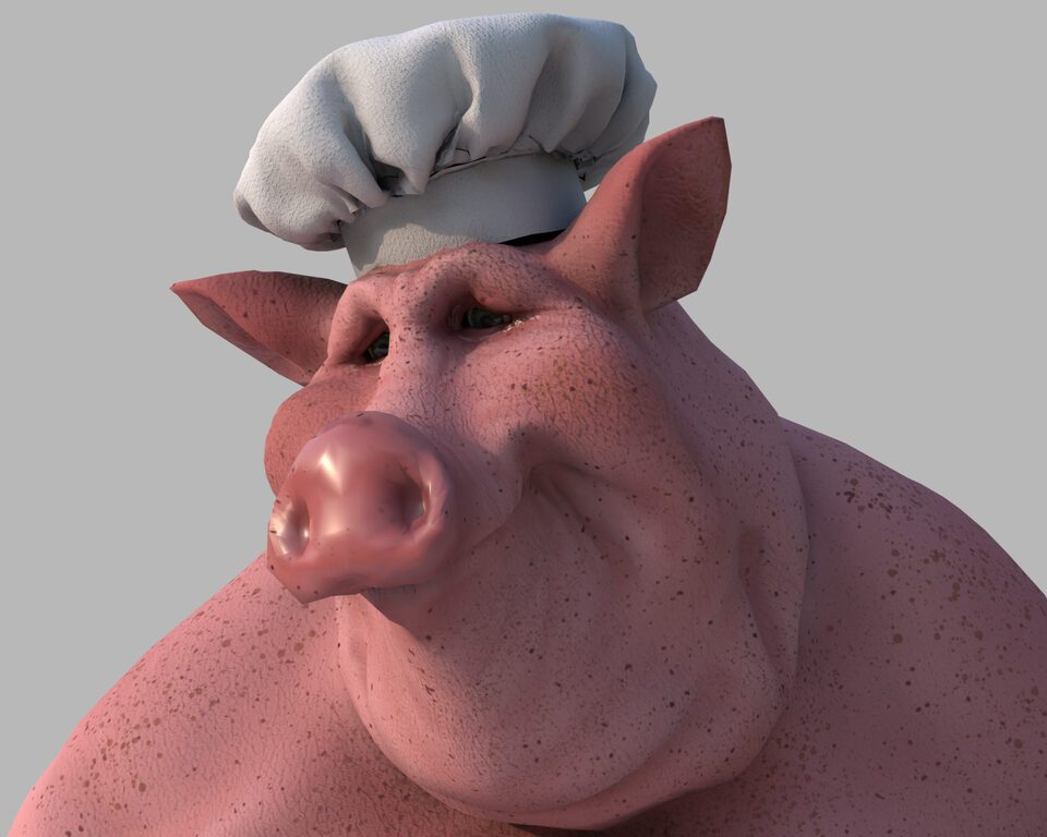 Pig waitress (391497) 3D model - Download 3D model Pig waitress (391497 ...