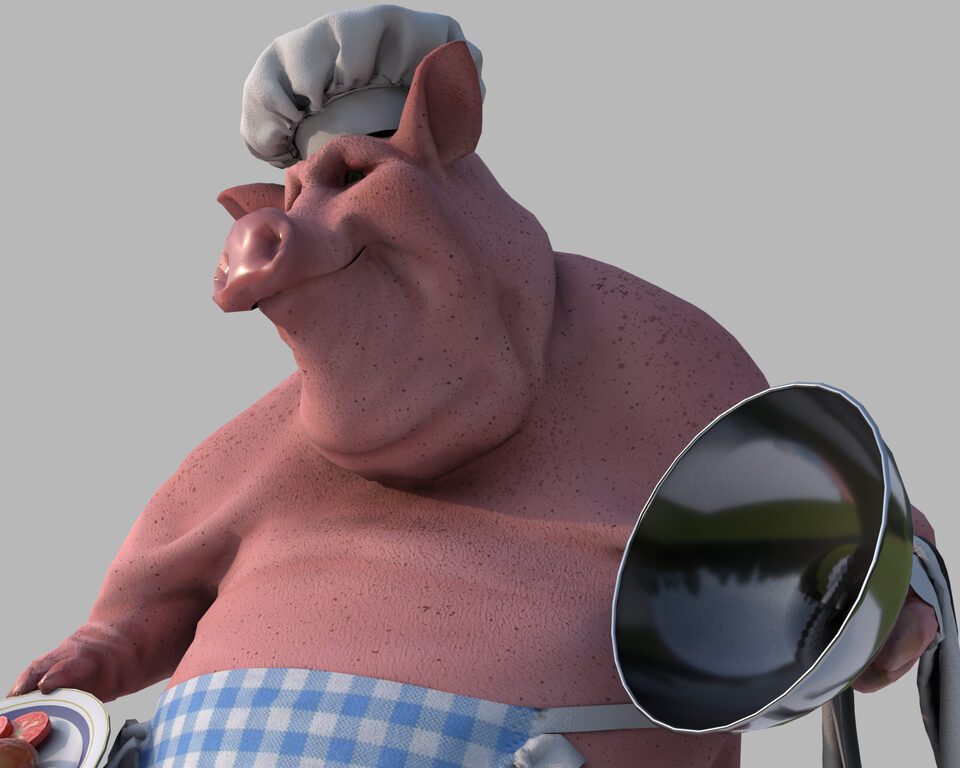 Pig waitress (391497) 3D model - Download 3D model Pig waitress (391497 ...