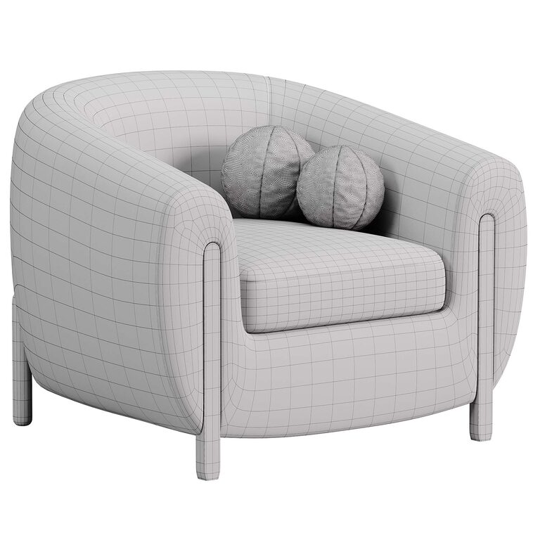 Nora Tub Chair By Crateandbarrel (391634) 3D model - Download 3D model ...