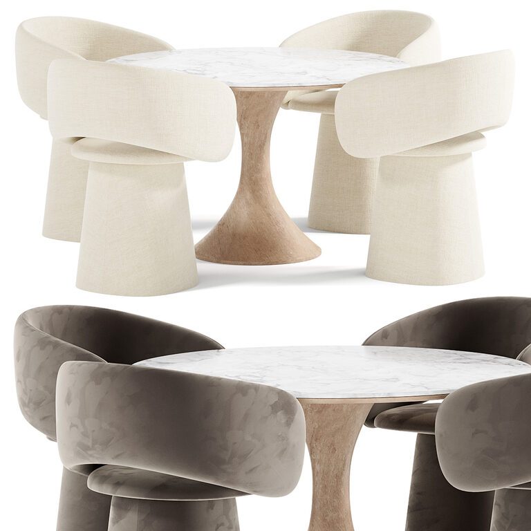 Bel TF chair and Berit 48 Dining table (391853) 3D model - Download 3D ...
