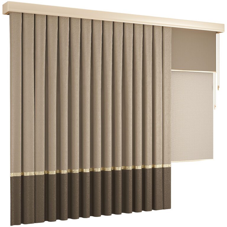 Roman and cotton curtain Set 011 (391907) 3D model - Download 3D model ...