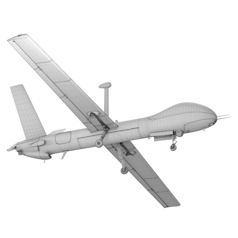 Elbit Hermes 900 UAV Israel military drone (391919) 3D model - Download ...