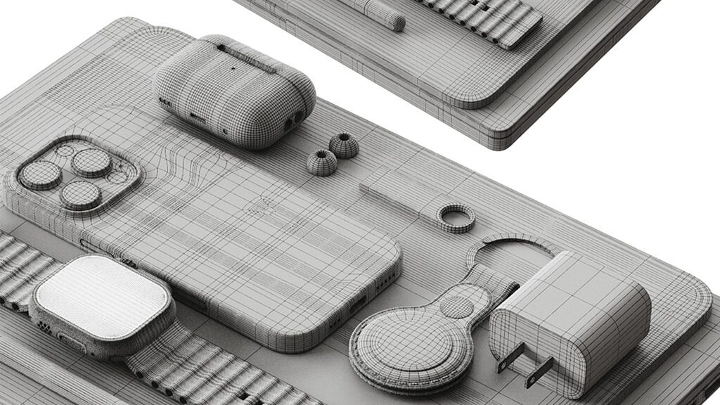 Set of Apple equipment 02 (392037) 3D model - Download 3D model Set of ...