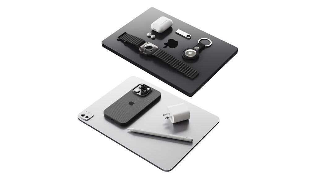 Set of Apple equipment 02 (392037) 3D model - Download 3D model Set of ...