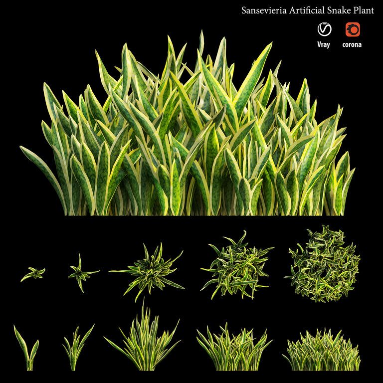 Sansevieria Artificial Snake Plant Low-poly (392355) 3D model ...