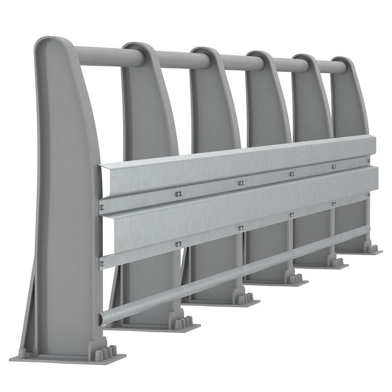 Road metal fence construction kit 01 (392547) 3D model - Download 3D ...