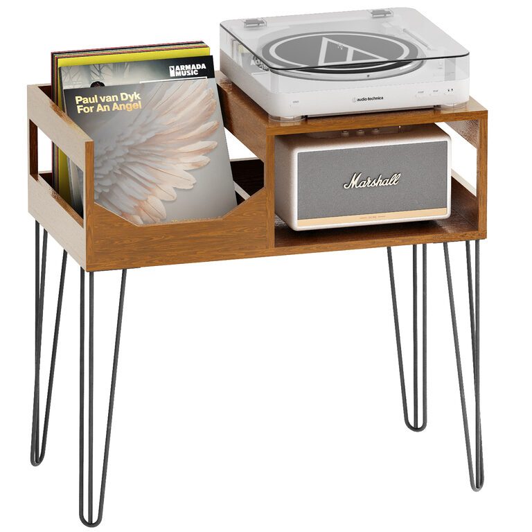 Record player stand with vinyl record storage (392682) 3D model ...