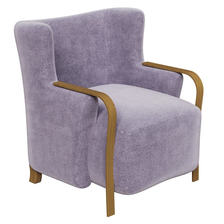 Emma Solid Ash Wood Fabric Accent armchair (393060) 3D model - Download ...