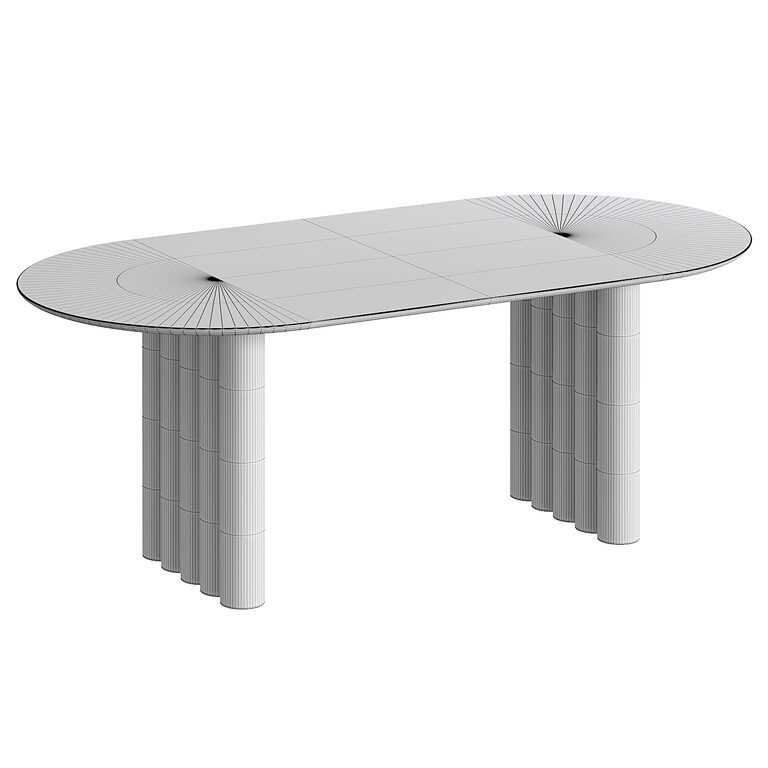 Archibald Ash Wood Veneer Dining Table (393247) 3D model - Download 3D ...