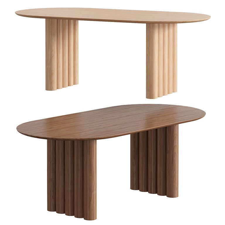 Archibald Ash Wood Veneer Dining Table (393247) 3D model - Download 3D ...