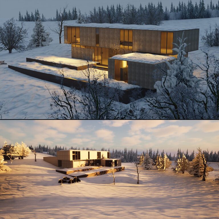 Modern Winter Cabin 3D Scene Asset (393471) 3D model - Download 3D ...