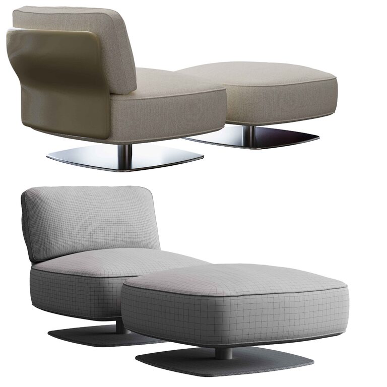 Saki Armchir By Minotti (393501) 3D model - Download 3D model Saki ...