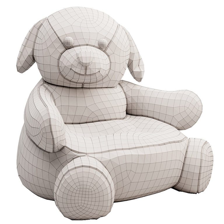 Cute cartoon sofa for children (393646) 3D model - Download 3D model ...