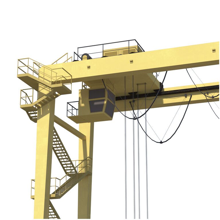 Location scene Crane load container to track (393776) 3D model ...