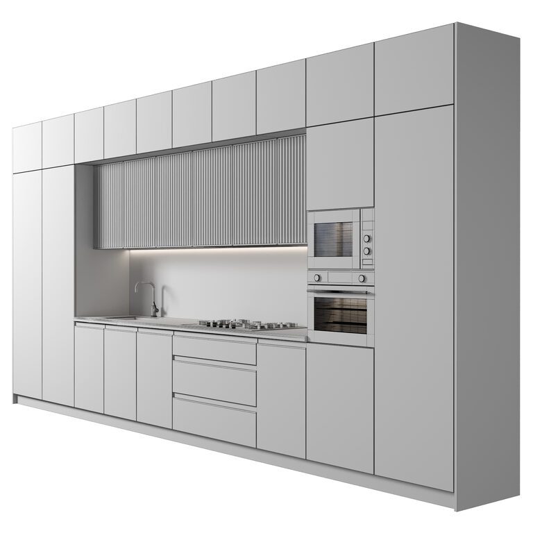 Kitchen 3D models | Download minimalist 3ds max kitchen model